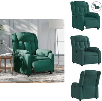 vidaXL Relaxsessel Elektrisch Dunkelgr&uuml;n Stoff - Fernsehsessel - Relaxsessel - Elektrischer Sessel - Bequeme Lounge - Liegefunktion
