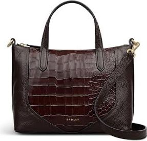 Radley London London Wood Park Petite poign&eacute;e zipp&eacute;e en cuir imitation crocodile pour femme, ch&ecirc;ne fonc&eacute;, S