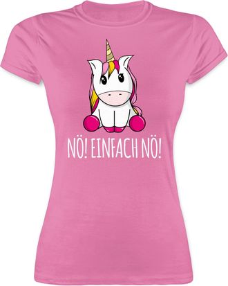 Shirtracer Shirt Damen - Einh&ouml;rner - N&ouml; Einfach N&ouml; Einhorn - XXL - Rosa - freche Shirts Tshirt einh&ouml;rnern no t-Shirts Funshirts mit Unicorns n&ouml;! t-Shirt Fun-t-Sh