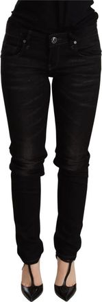 Acht Acht, Femme, Jeans, Noir, Taille: W26 Pantalon Skinny en Denim Taille Basse