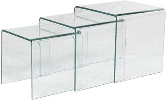 Vente-Unique Tables Basses gigognes Minka - Verre courb&eacute;