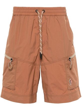 Moncler short à logo appliqué - Marron