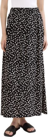 Tom Tailor Damen Basic Maxi-Rock, black flower minimal print, XS