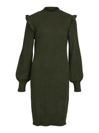 Object OBJMALENA L/S Ruffle Knit Dress NOOS