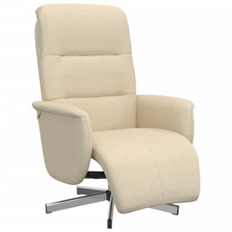 vidaXL Relaxsessel mit Fu&szlig;hocker Creme Stoff Vidaxl