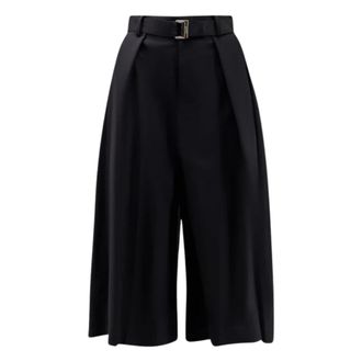 sacai Bermuda Shorts mit G&uuml;rtel - - Shorts - Damen - Schwarzk - XS