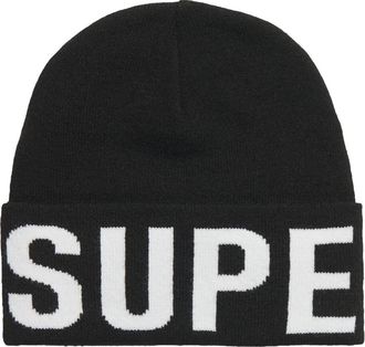 Superdry Gestrickte Beanie M&uuml;tze Schwarz Unisex - - Accessories - Damen - Schwarzk - ONE SIZE