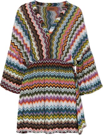 Missoni Femme, Robes, Multicolore, Taille: 38 FR Robe &agrave; col en V