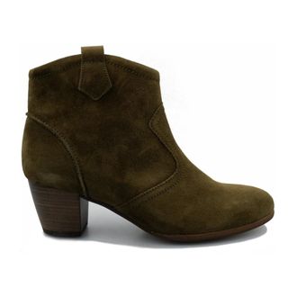 Gabor Femme, Chaussures, Vert, Taille: 38 1/2 EU Bottines de cowboy en daim vert olive