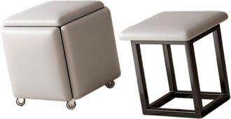 Generic Nesting-Hocker, 5-teiliges Set, Mehrzweck-Tritthocker, stapelbare Kombinationsst&uuml;hle, for Spielzimmer, Badezimmer, Lernb&uuml;ro(Color 3,45x45cm)