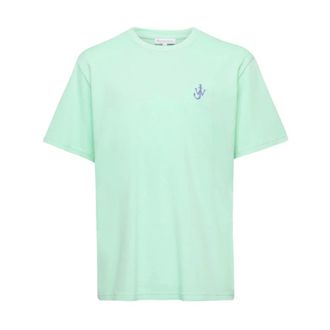 J.W.Anderson Homme, Tops, Vert, Taille: XL T-Shirt Avec Broderie Ancre