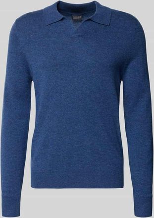 Christian Berg Strickpullover mit Polokragen und V-Ausschnitt