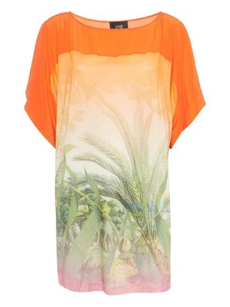 Cavalli T-Shirt mit Print - Orange