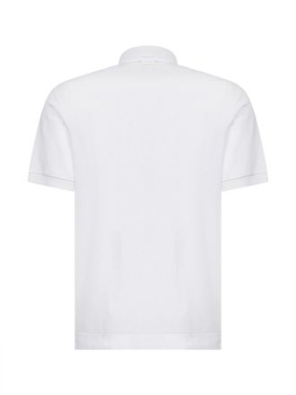 Ermenegildo Zegna Mens Polo Shirt Cotton-Silk White T-shirts And Polos