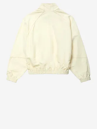 Willy Chavarria Mens Jacket With Front Embroidery, Cream Polyester