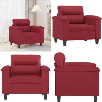 vidaXL Sessel Weinrot 60 cm Kunstleder - Sessel - Wohnzimmersofa - Ledercouch - Weinrot - Kunstleder - Home & Living