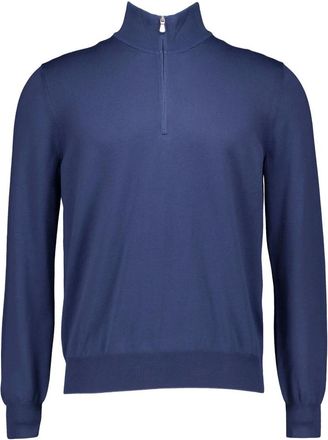 Gran Sasso Homme, Pulls, Bleu, Taille: 4XL Mock Zip Tricots