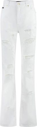 Dolce & Gabbana Femme, Jeans, Blanc, Taille: 38 FR Jeans Flare D&eacute;lav&eacute;s