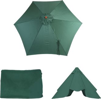 Mendler Ersatz-Bezug für Sonnenschirm Florida, Sonnenschirmbezug Ersatzbezug, Ø 3m Polyester 6 Streben - olivgrün