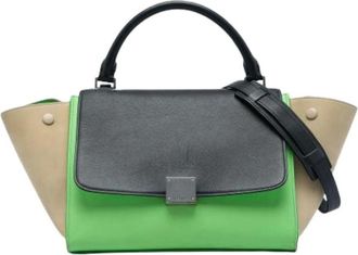 Celine Sac Trapeze Pre-owned - Femme - Pre-owned - Vert - Taille: ONE Size