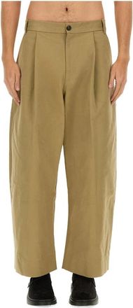STUDIO NICHOLSON Homme, Pantalons, Beige, Taille: S Sorte Deep Pleat Volume Pant