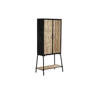DKD Home Decor Sideboard, Rattan, Schwarz, Standard