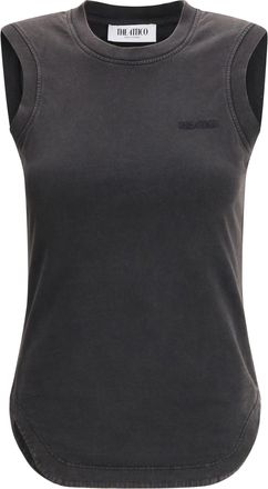 The Attico Womens Tank Top Reese Faded Black Cotton