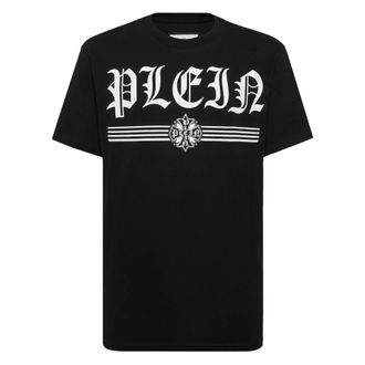 Philipp Plein Homme, Tops, Noir, Taille: 2XL T-Shirt Col Rond Gothic