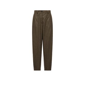 Moncler Moncler Loden Trousers, Women, Green, Size: 38