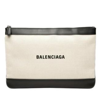Balenciaga Pre-owned Navy Clip Clutch - - Pre-owned - Damen - Beige - ONE SIZE
