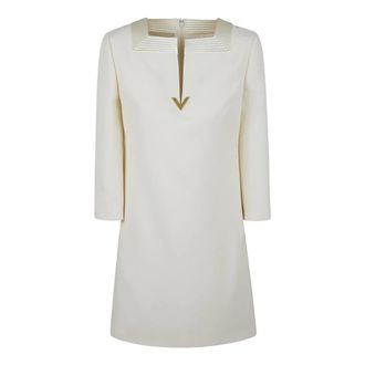Valentino Garavani Femme, Robes, Blanc, Taille: 36 FR Mini-robe en cr&ecirc;pe couture