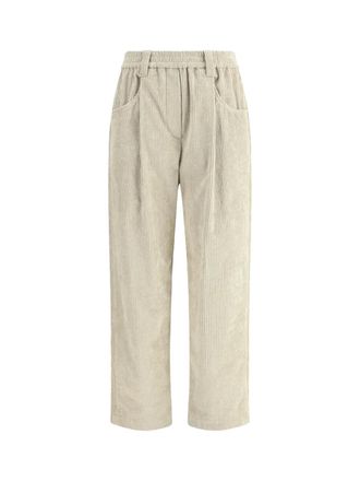 Brunello Cucinelli Fine-Wale Corduroy Trousers - Beige