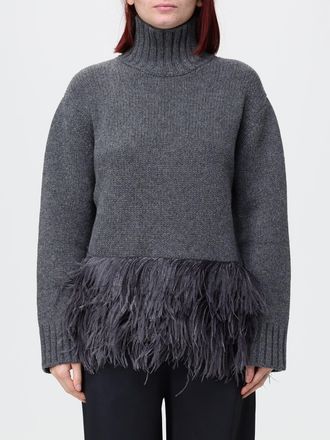 Fabiana Filippi Rollkragenpullover aus Woll-Alpaka-Mischung mit Federapplikation
