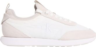 Calvin Klein Herren Retro Runner Sock Laceup Mix Mat Ym0ym01414 Low Top, White (Bright White/Light Grey), 44.5 EU