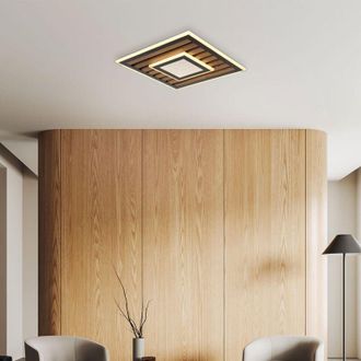 Globo Lighting Globo Lighting - Deckenleuchte Deckenlampe Holzleuchte Schlafzimmerleuchte quadrat schwarz led