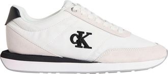 Calvin Klein Damen Retro Runner ESS Mix MAT YW0YW01990 Low-Top, Wei&szlig; (Bright White/Black), 6, Wei&szlig;, helles Wei&szlig;, Schwarz, 39 EU