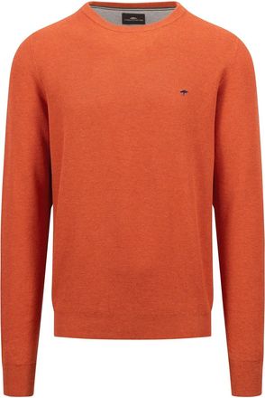 Fynch-Hatton Pullover aus Baumwolle mit Rundhalsausschnitt Rust / 3XL