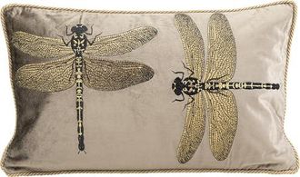 Kare Design Design Kissen Glitter Dragonfly, 30x50 cm (L-B), Braun, Modern, Zierkissen, Dekokissen, Tiermotiv, mit Rei&szlig;verschluss, Schafzimmer, Wohnzimmer, f&uuml;r So