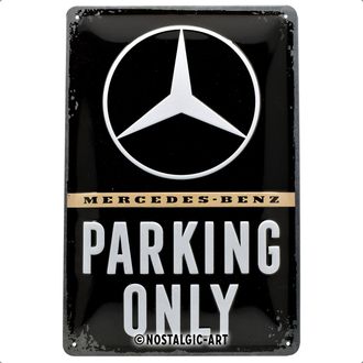 Nostalgic Art Retro Blechschild, 20 x 30 cm, Mercedes-Benz - Parking Only - Geschenk-Idee für Mercedes-Benz Accessoires Fans, Original Lizenzprodukt (OLP), aus Meta