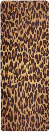 Mnsruu Reise-Yogamatte mit Leoparden-Muster, schwarz, 66 x 180 cm, rutschfeste Gummi-Faltmatte für Yoga, Pilates, Frauen, Heim-Fitnessübungen