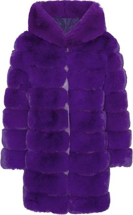 Americandreams Americandreams, Femme, Vestes, Violet, Taille: 38 FR Blake Manteau Long en fausse fourrure