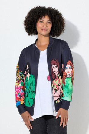 Angel Of Style Kurzjacke Scuba-Blouson Relaxed Fit Frauen-Druck