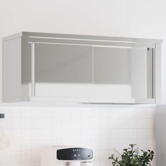 vidaXL Vidaxl - Armoire murale de cuisine avec portes coulissantes inox