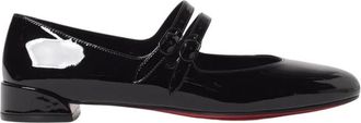 Christian Louboutin Femme, Chaussures, Noir, Taille: 38 EU Ballerines en Cuir Verni