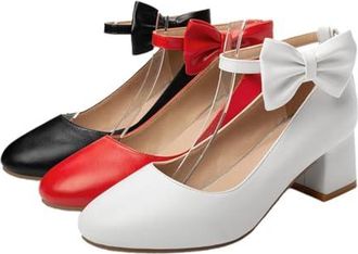 Garneck Chaussures &agrave; Talons Moyens pour Femmes Noeud &Eacute;l&eacute;gant Bout Ouvert Bride &agrave; Boucle Confortable pour Marche