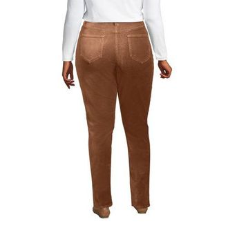 Lands End Slim Fit Samthose High Waist, Damen, Größe:48 plus, Braun, Baumwoll-Mischung, by Lands End