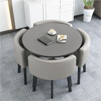 Generic Tisch im modernen Esszimmer, 4 Chaises Encastrables for den Empfang des B&uuml;ros, widerstandsf&auml;hig und langlebig(J)