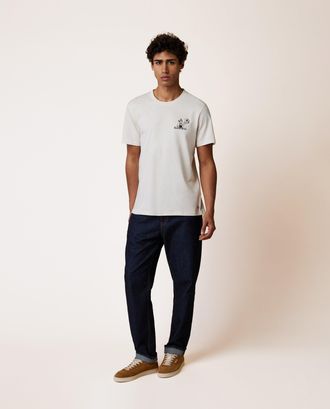 Faguo T-shirt &eacute;cru cherry coton recycl&eacute;