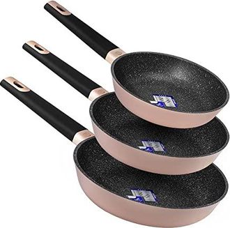 Cecotec Bratpfannen-Set Polka Platinum 20-24-28 Bucket Set Thunder (Experience Kollektion | Pinke, 18-22 - 26 cm)