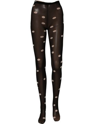 Dolce & Gabbana Womens Black Polka Dot Tights Stockings Pantyhose Socks Nylon Clothing